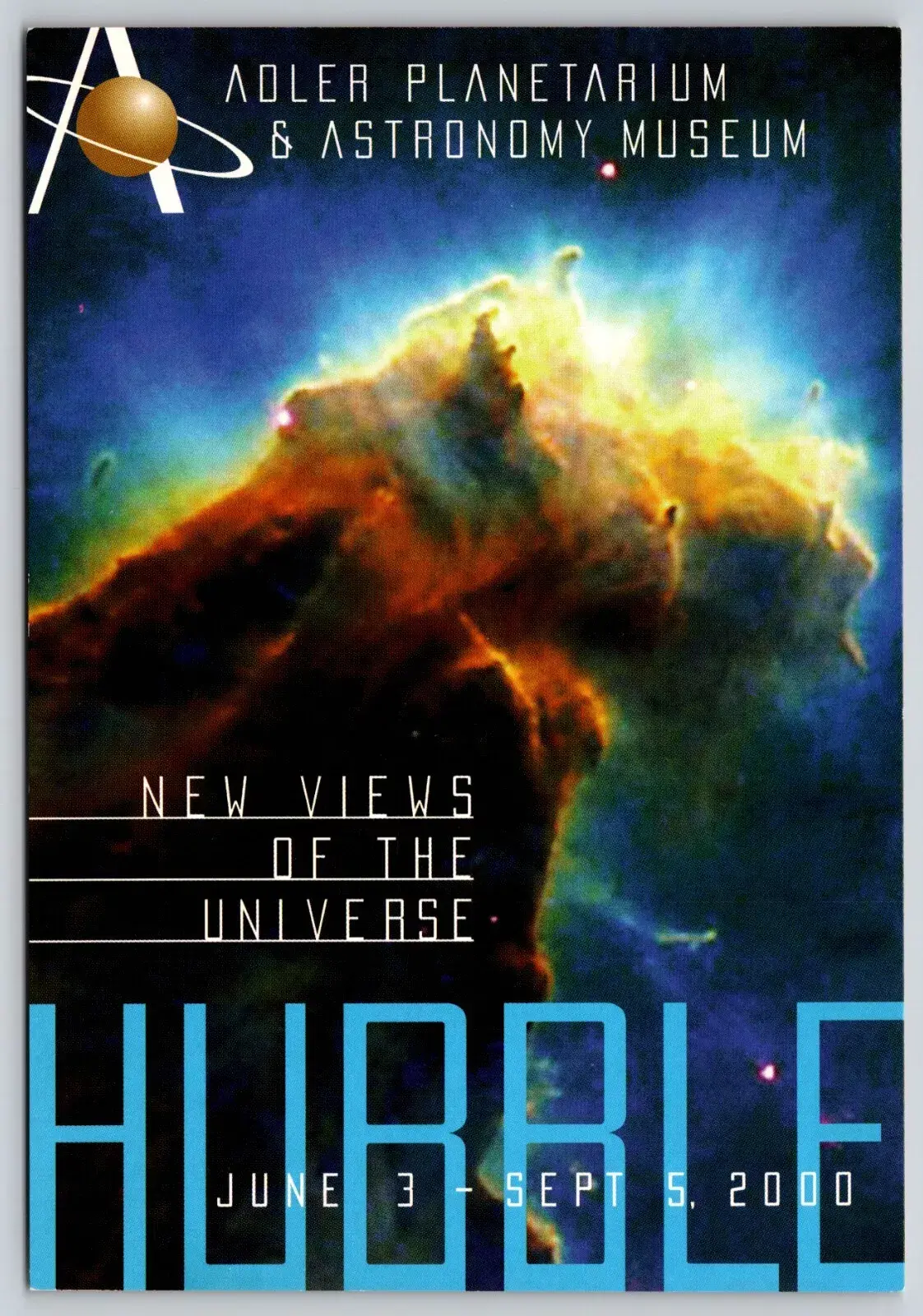 Postcard Adler Planetarium Astronomy Museum Hubble View of the Universe ...