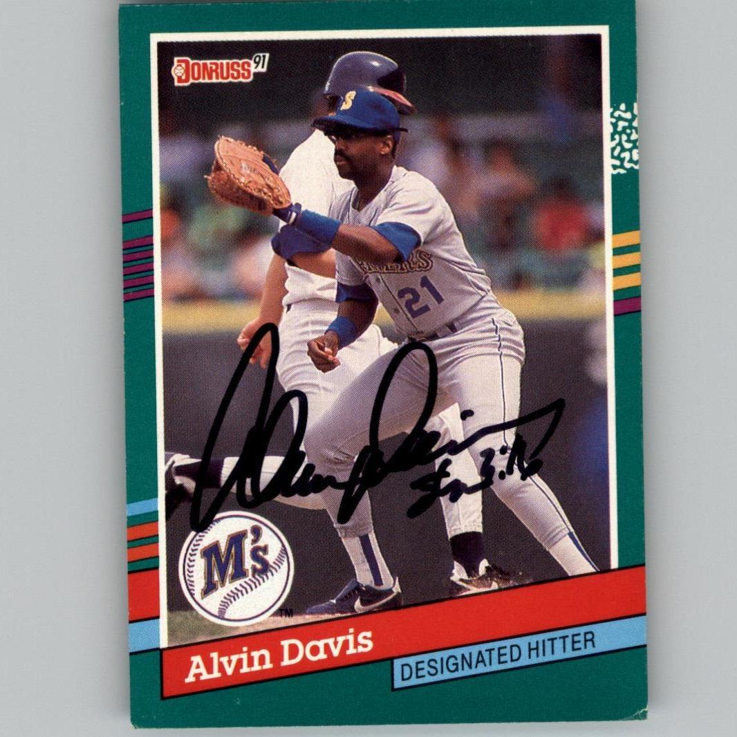 Alvin Davis Signed Seattle Mariners 1991 Donruss Baseball Card #482