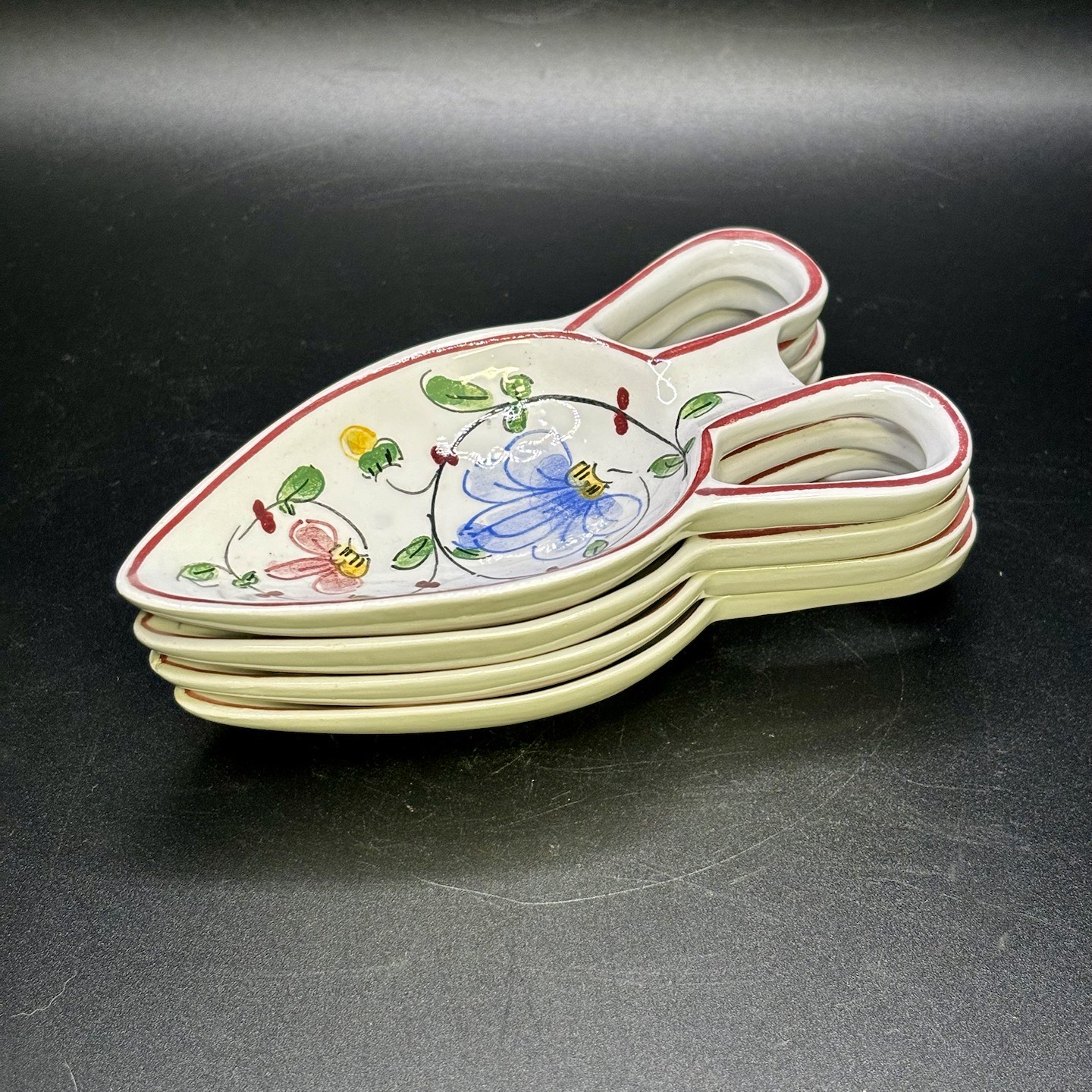 Hand Painted Anfora Agueda Portugal Mini Dishes Set of 4