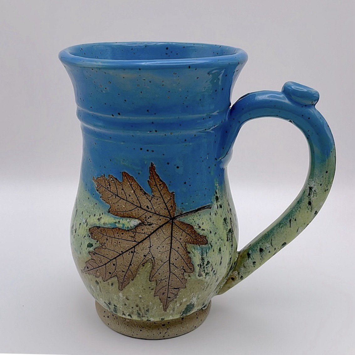 Handmade, Sweet Tea Pottery, Studio Art, Handle Mug, Maple Leaf ...