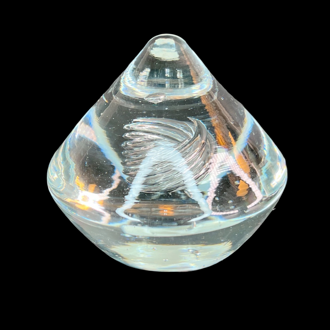 26 - Blenko Art Glass MCM 68A Air Twist Paperweight (5694)