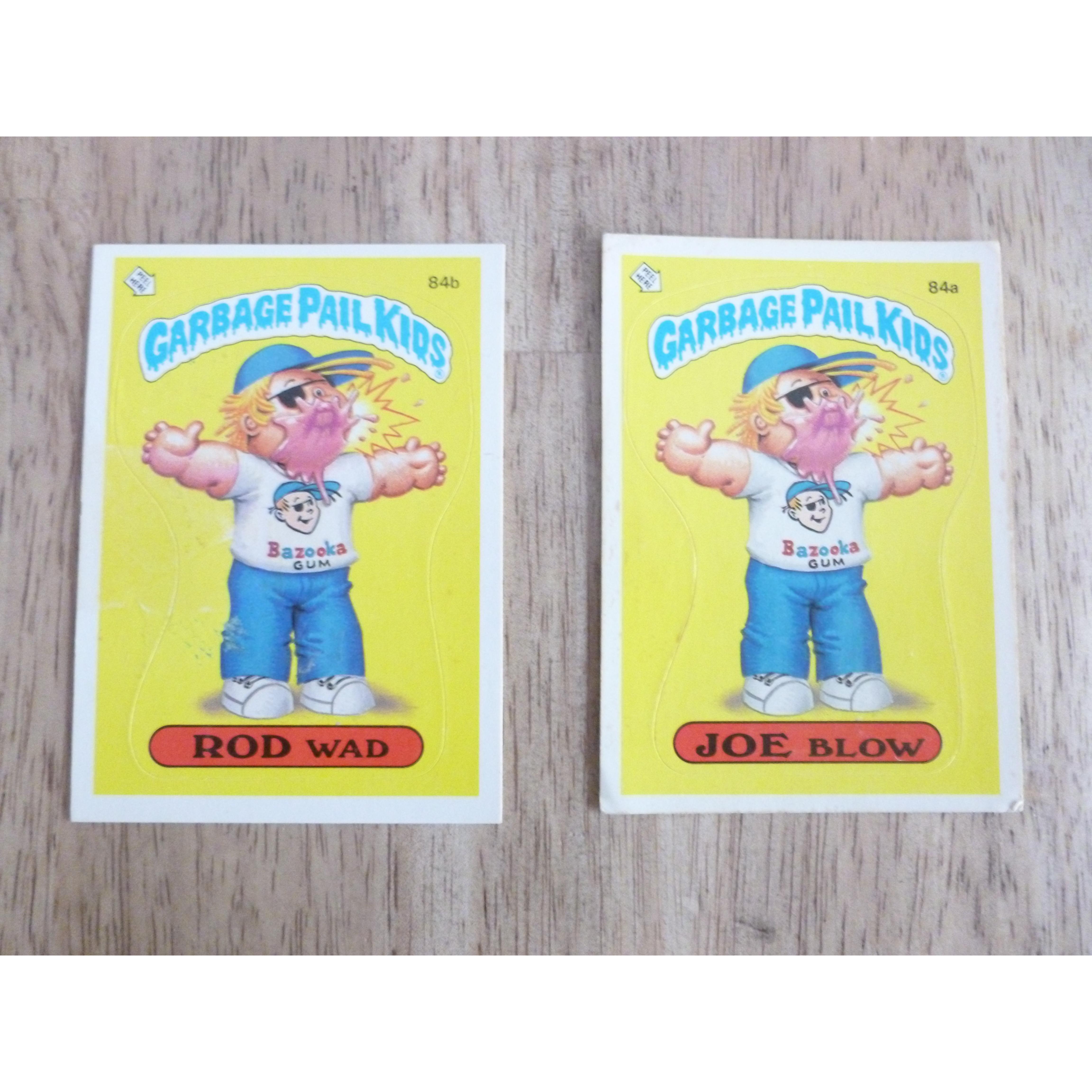 1986 Original Garbage Pail Kids Joe Blow and Rod Wad ~ Excellent ...