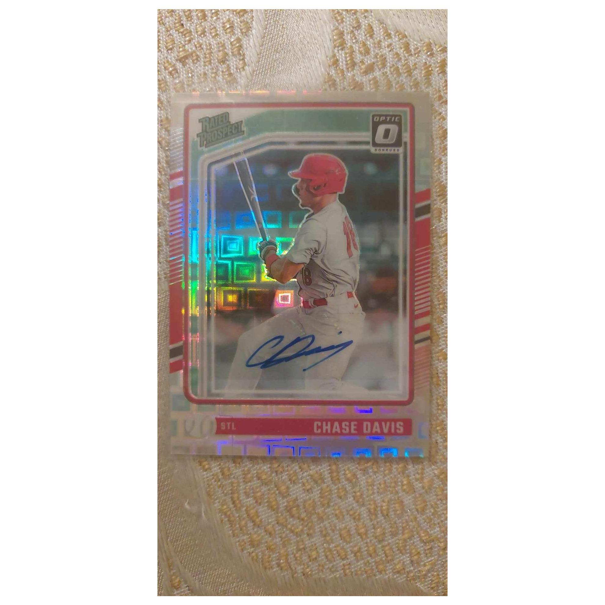 Chase Davis Auto. #13/25. 2024 Donruss Optic. St. Louis Cardinals.