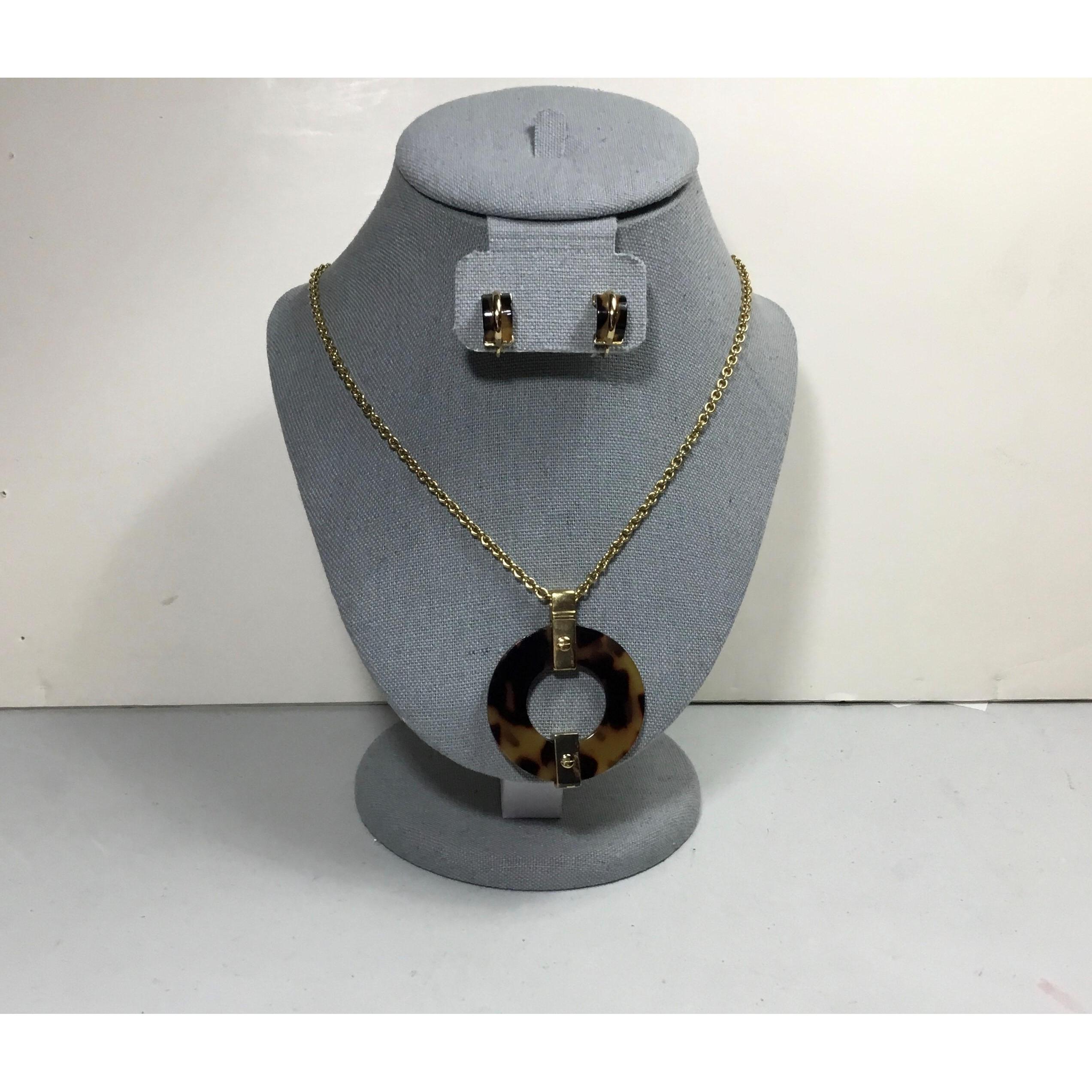 Warm, faux tortoise shell pendant, Ralph Lauren, (RLL) gold tone ...