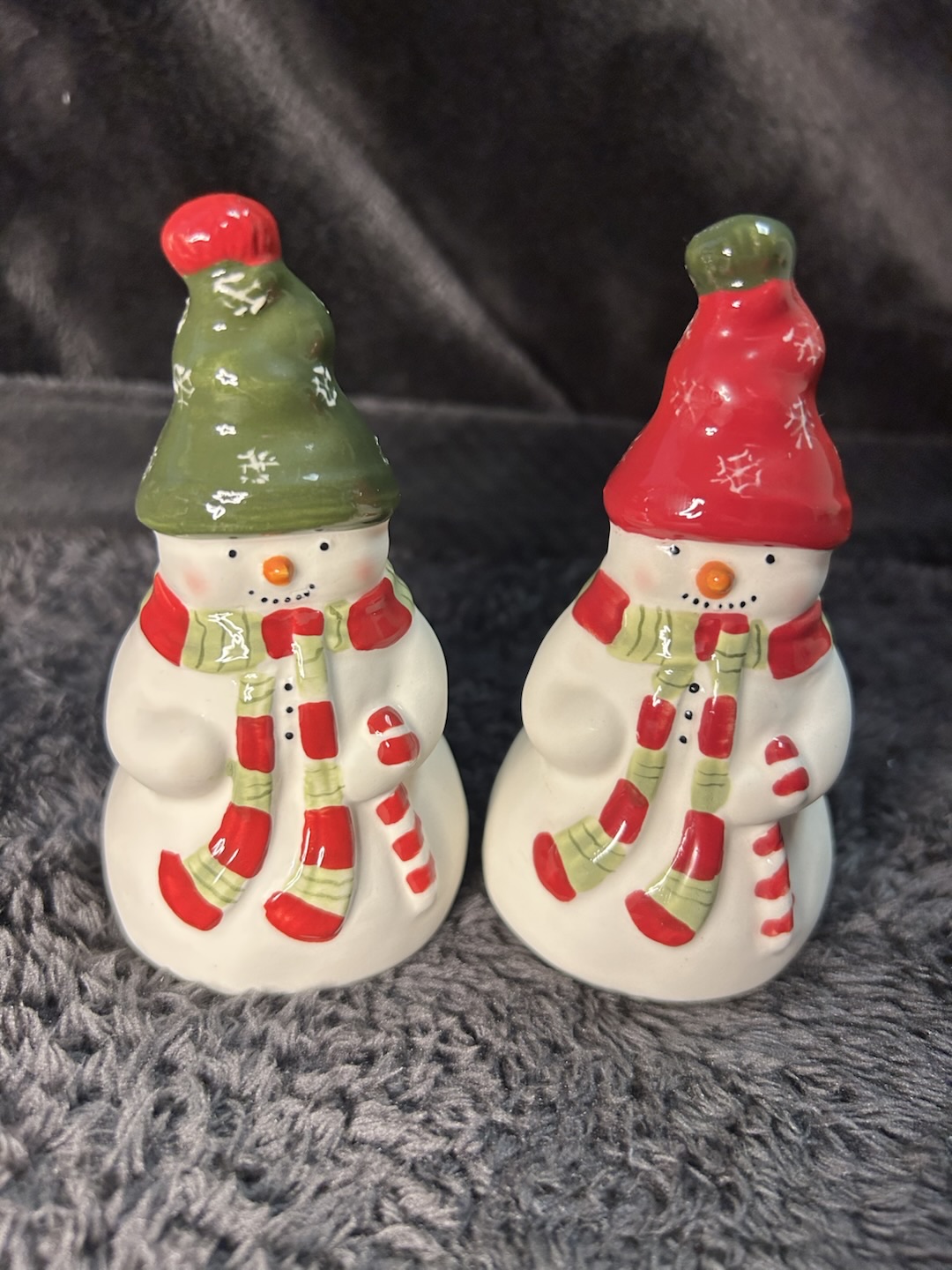 Vintage 1980s Hallmark Snowmen Salt Pepper Shakers Winter Christmas Decor