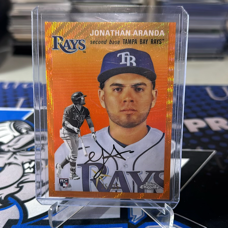 Jonathan Aranda 2023 Chrome Platinum Anniversary Tampa Bay Rays Orange ...