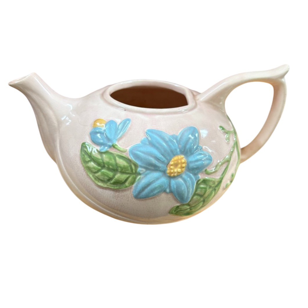 #01 - Hull Pottery Magnolia Pink Teapot-No Lid