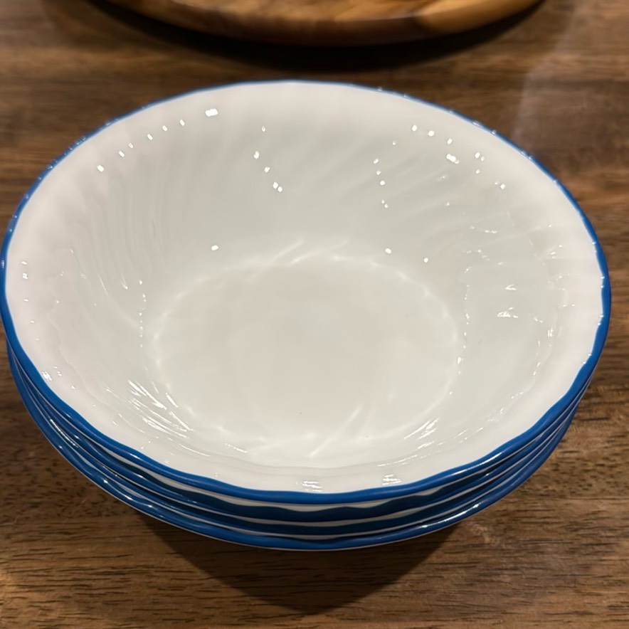 Corelle Blue Velvet Rose 7"Bowls (4)