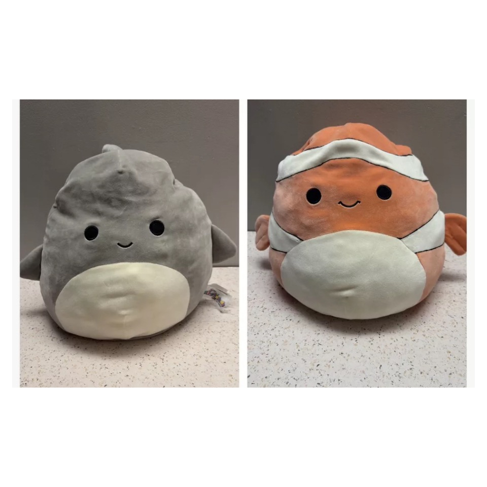 Squishmallow 5" Flip-A-Mallow Gordon The Shark & Ricky The Clown Fish 2020