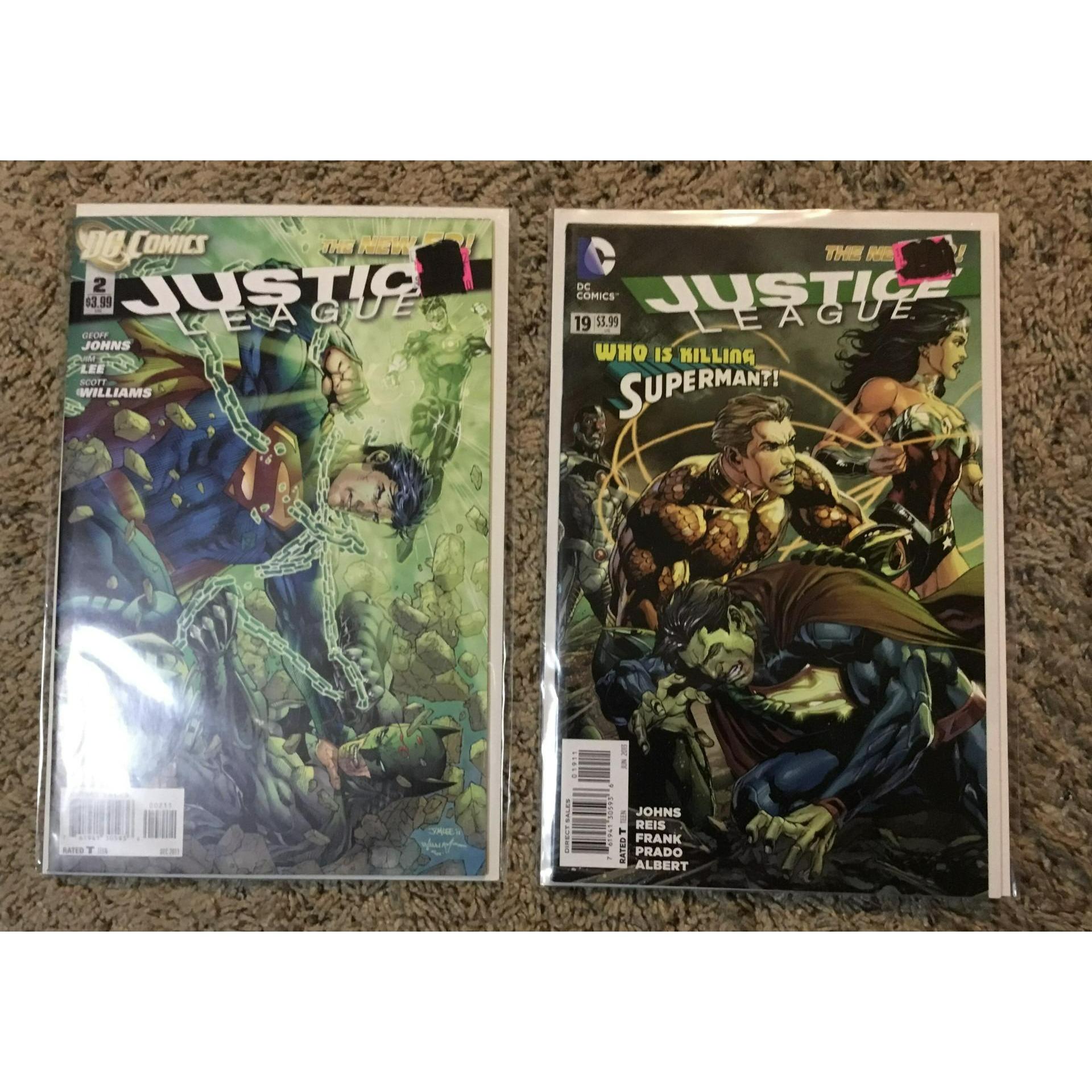 DC comics, Justice League, Issue #2 and #19, new, bagged and boarded