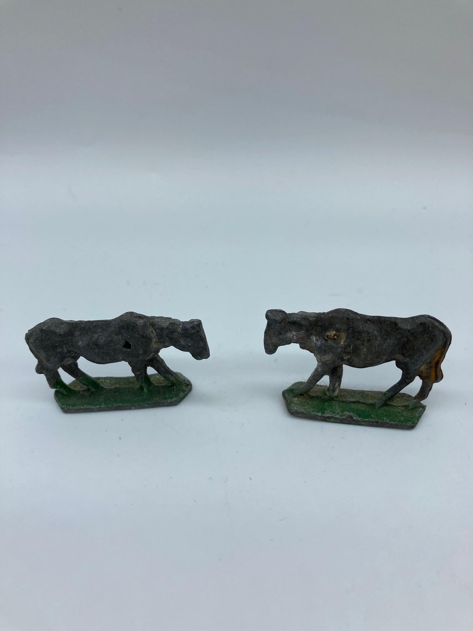 Pair of Mini Metal Toy Cows
