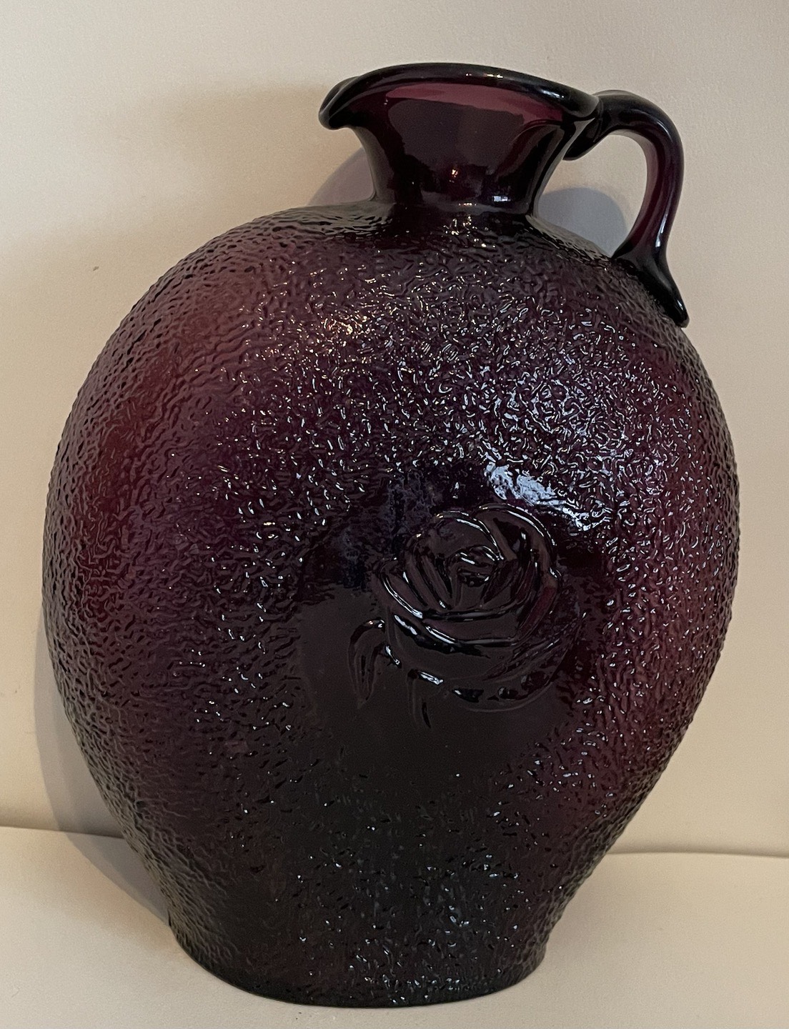 1940s Clevenger Brothers Purple Amethyst Ombre Glass Pitcher With Rose ...