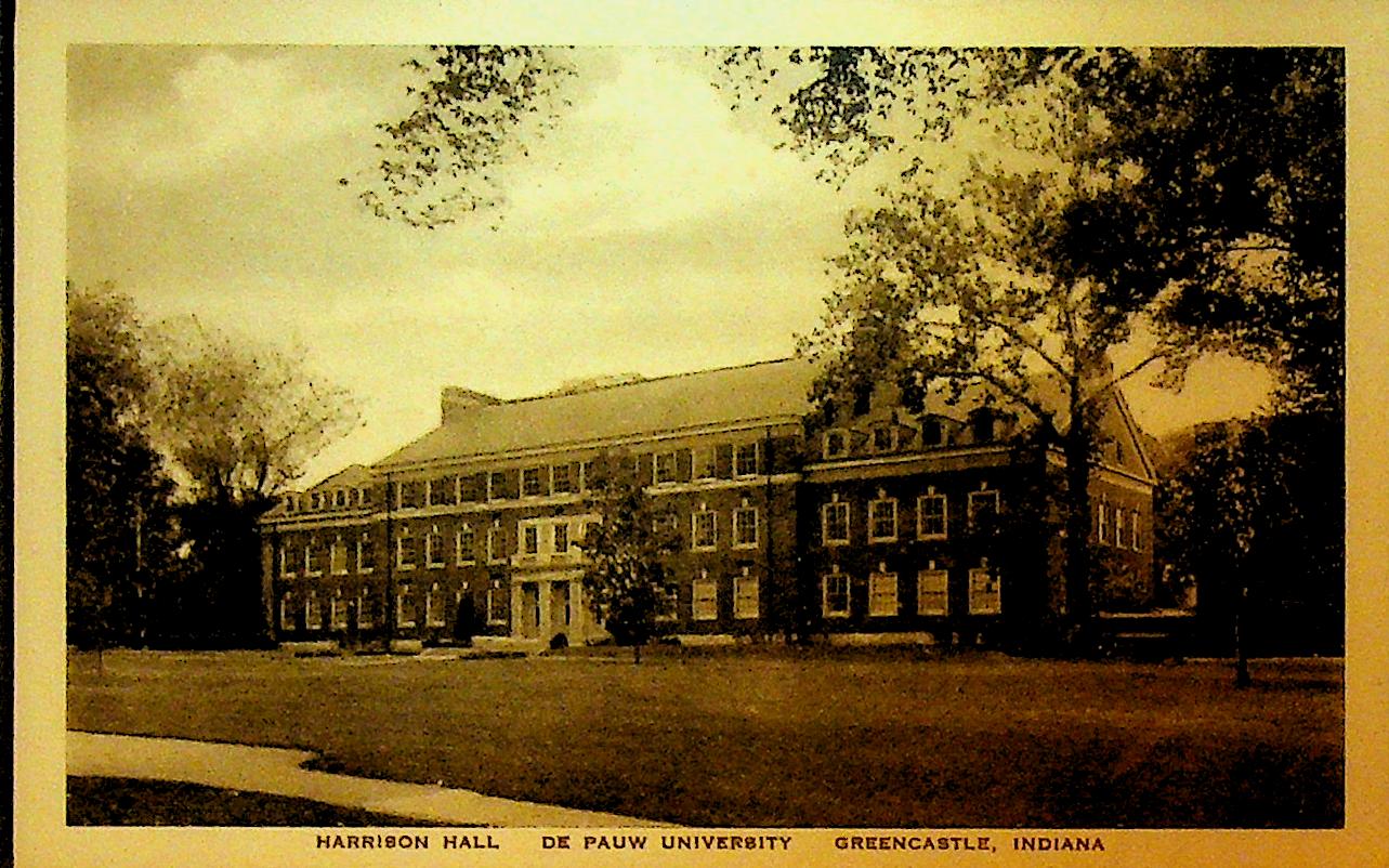 Harrison Hall DePauw University Greencastle Indiana Postcard