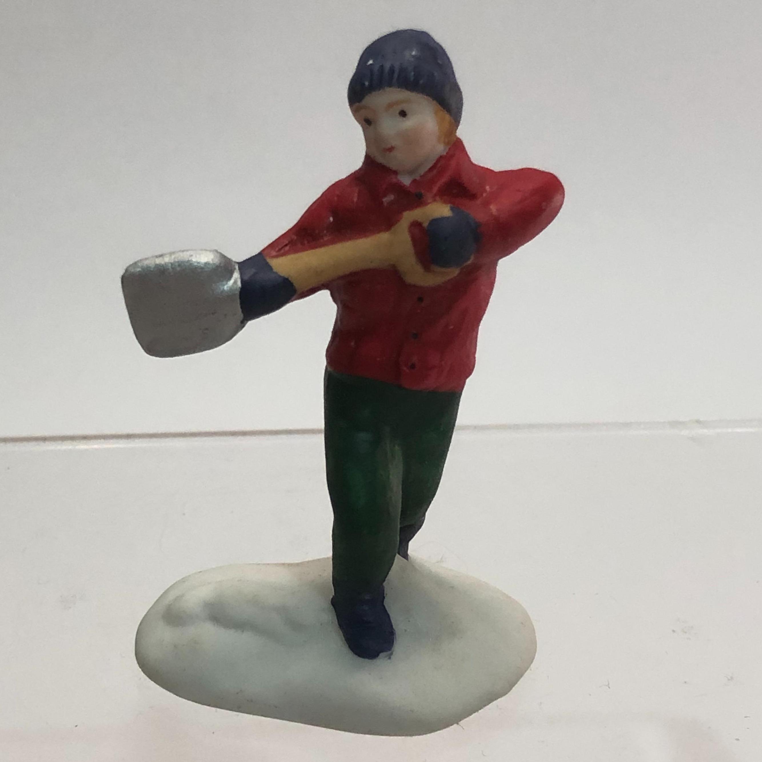 Vintage Lemax Christmas Village Shoveling Snow Figurine 1994