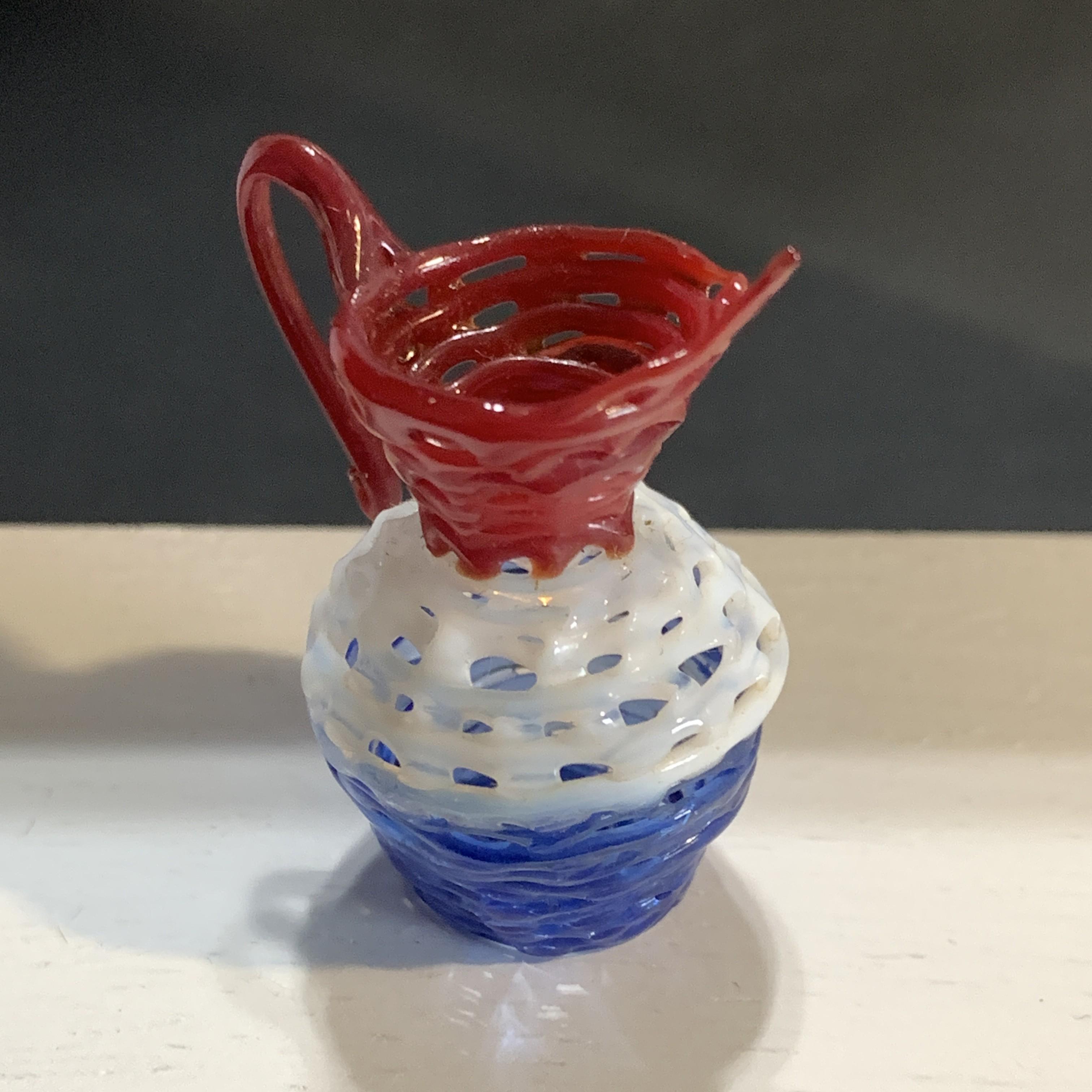 Miniature Glass Pitcher Red Top