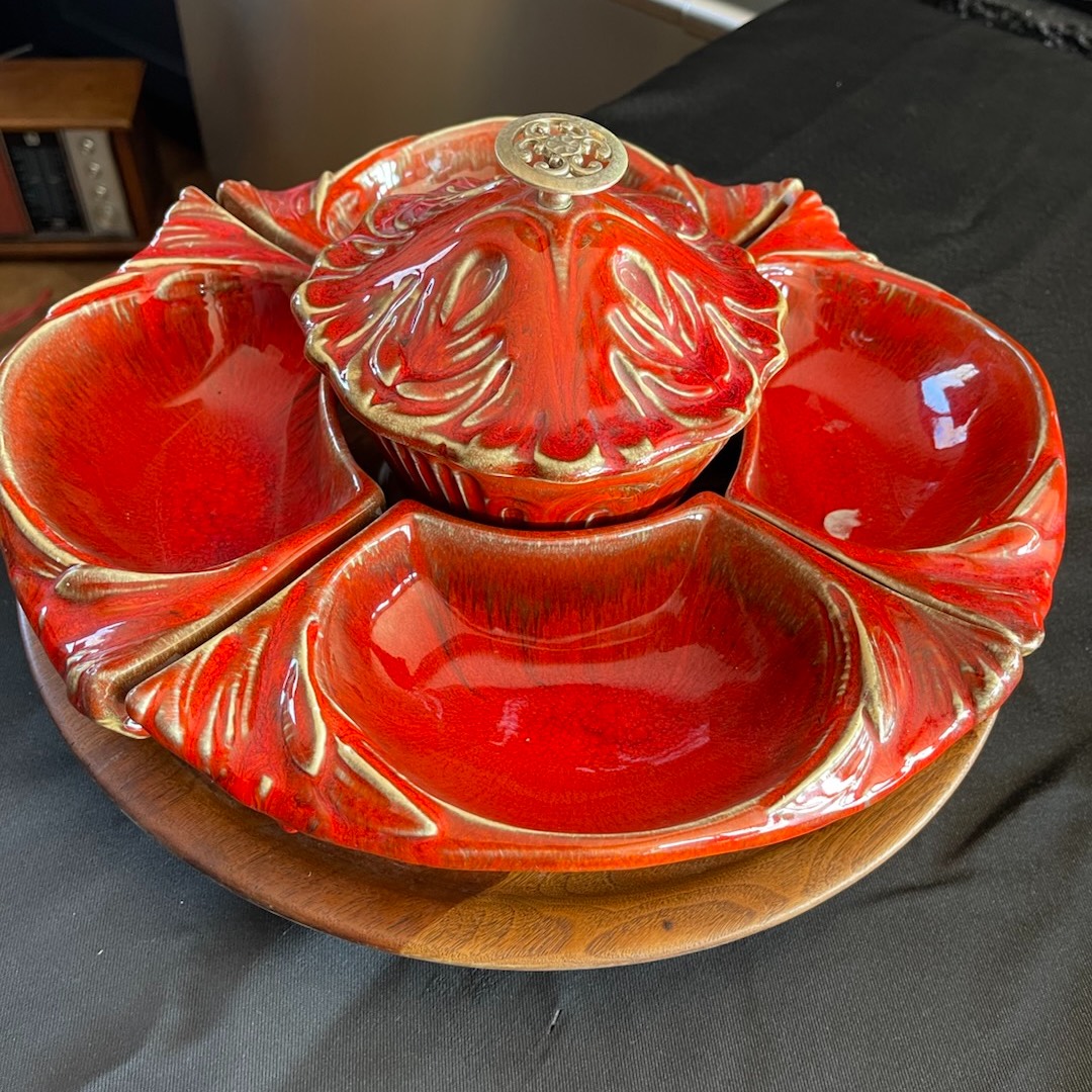 California Pottery Lazy Susan Server