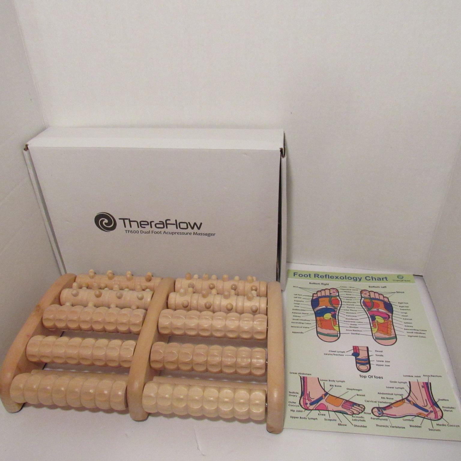 Theraflow(XL) TF600 Dual Foot Acupressure Massager w/Chart, Relieves Foot Pain