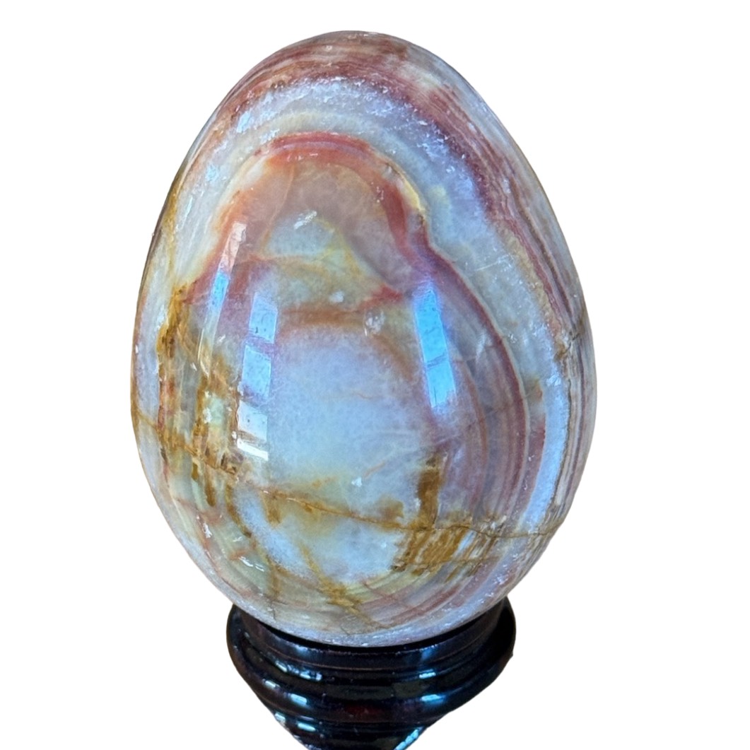 Vintage Alabaster Egg On Stand