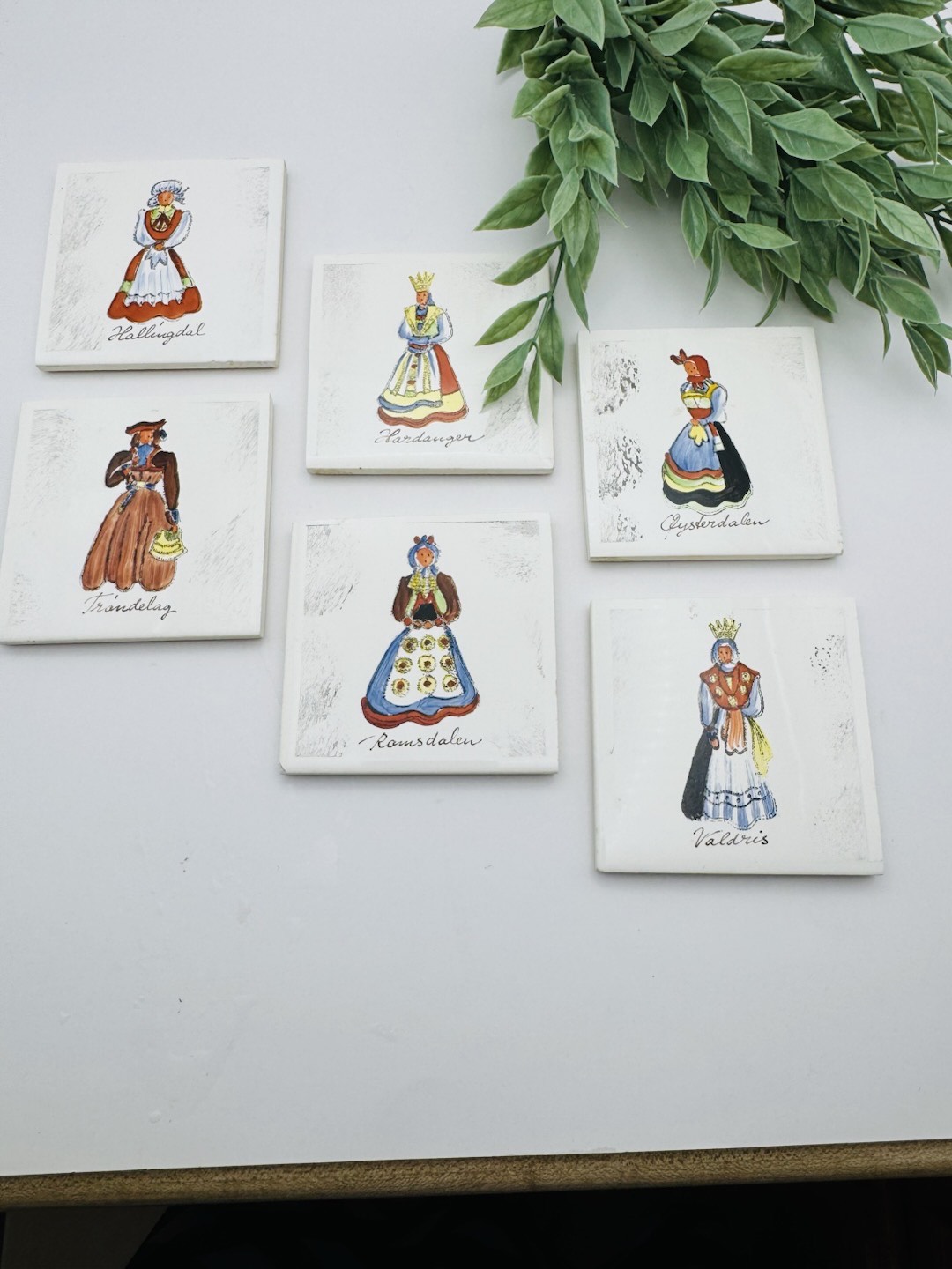 Vintage Norwegian Tiles Hand Made In Denmark LOT 6