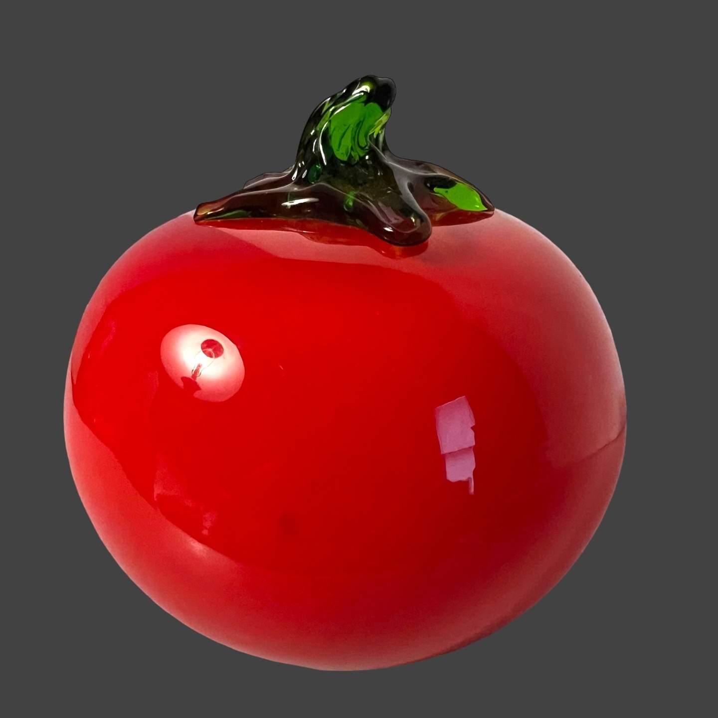 042. Blown Art Glass Red Tomato