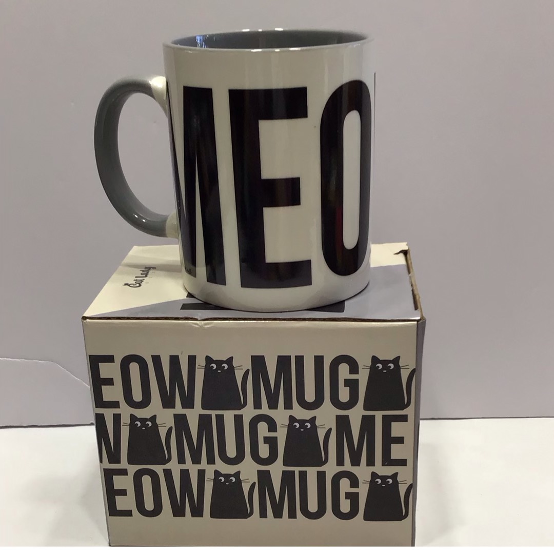 Cat Lady Meow Coffee Mug With Box