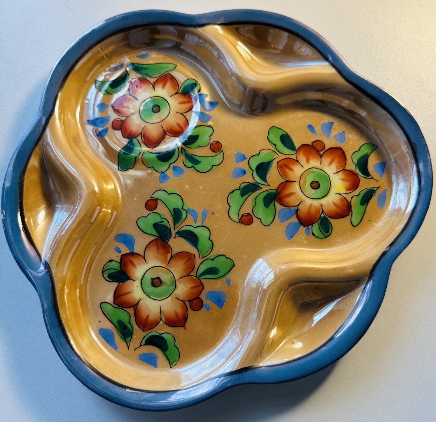 Lusterware Divided Dish Made In Japan