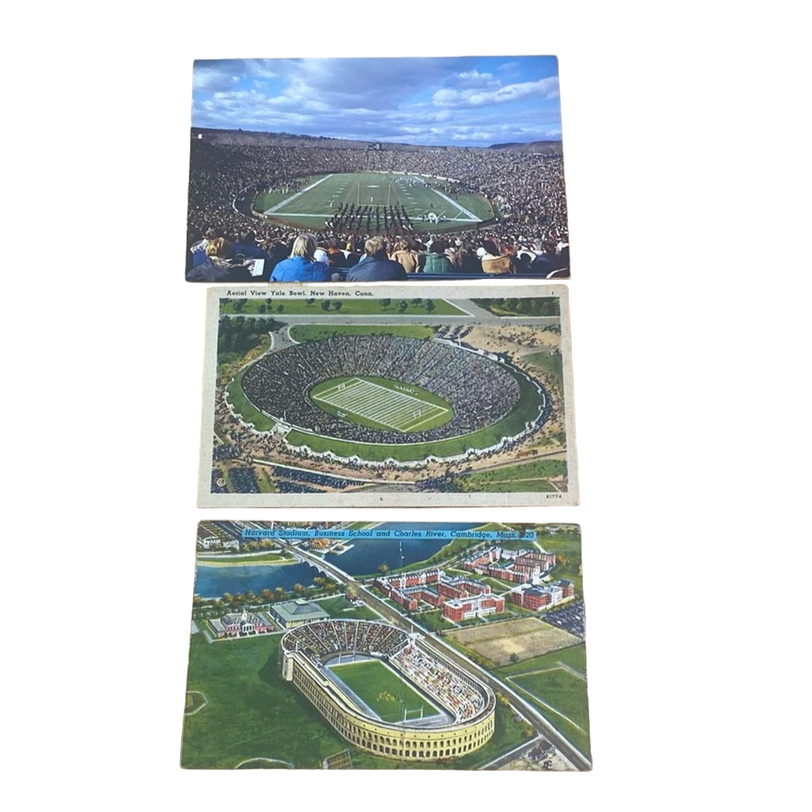 Vintage Harvard and Yale Stadium Postcards