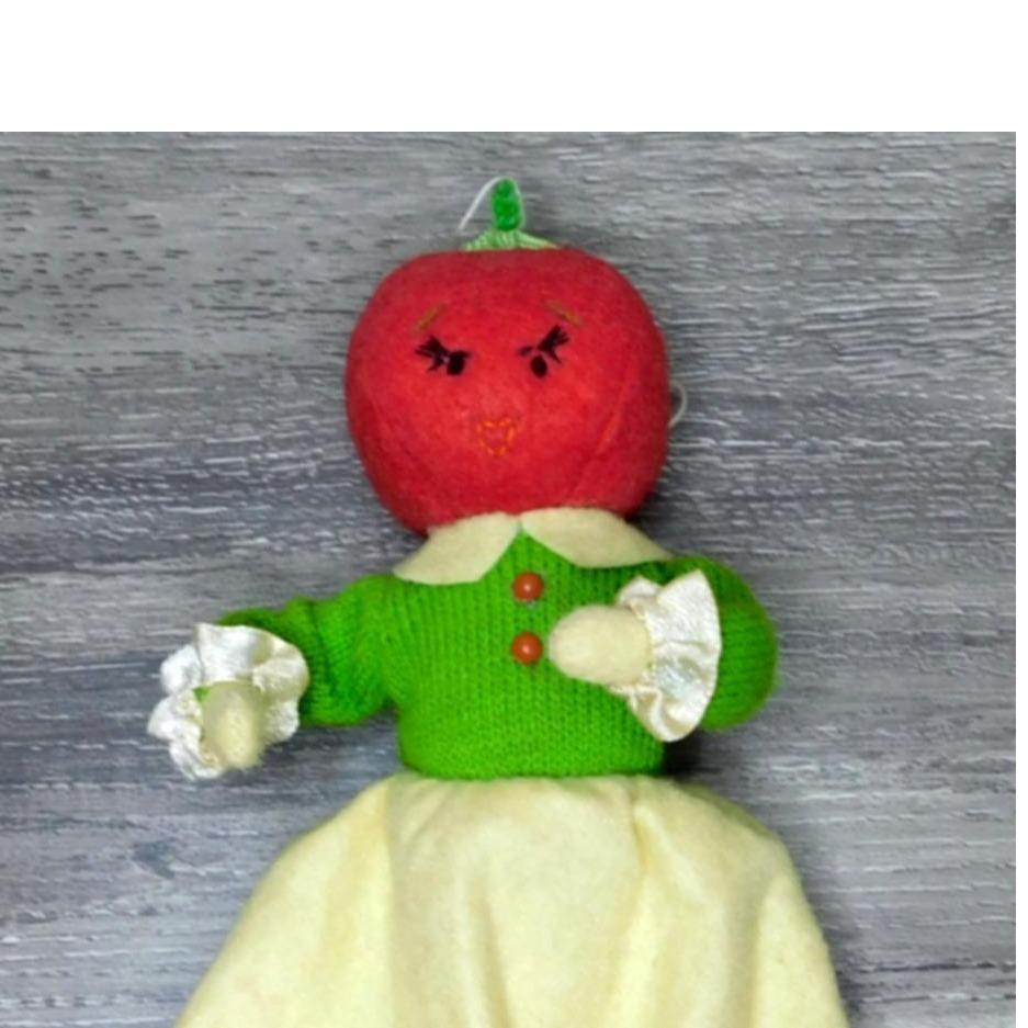 Vintage Anthropomorphic Vegetable Doll ~ Tomato Head Kitschy MCM Japan🍅
