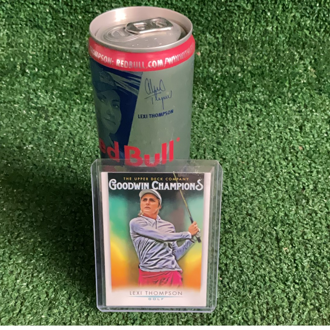 Lexi Thompson Autographed Large Red Bull Can With Bonus Card