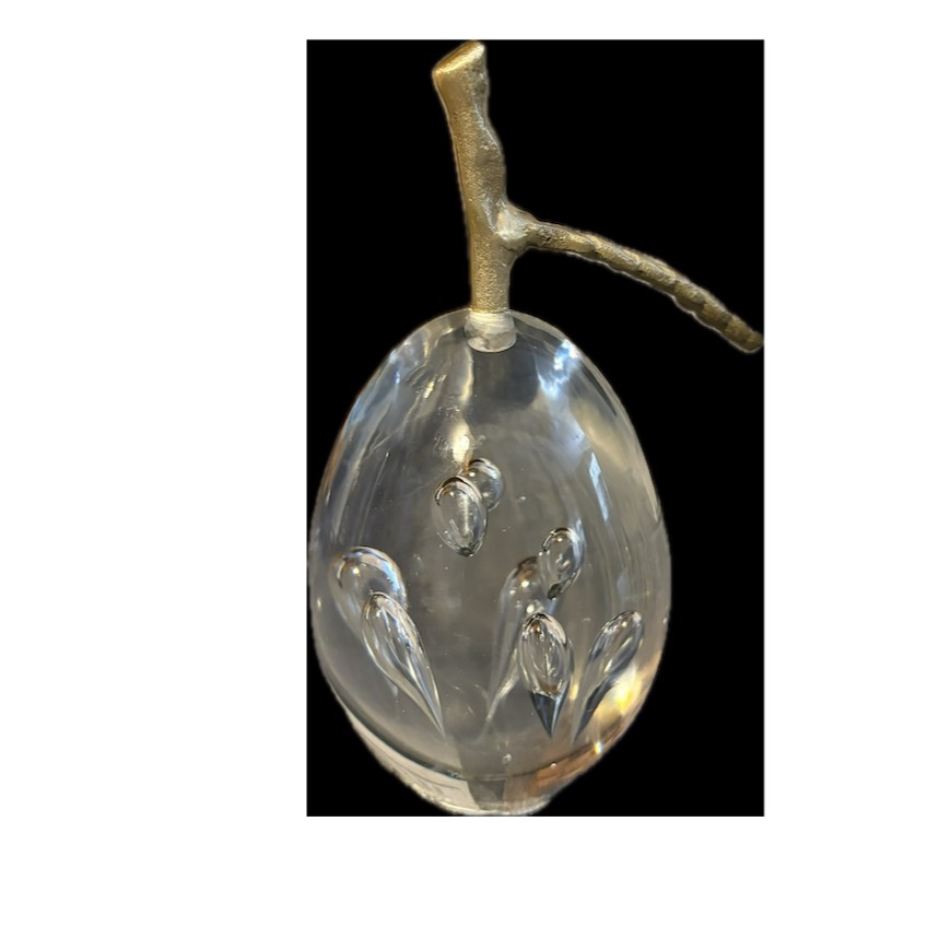 Vintage Clear Glass Pear Paperweight