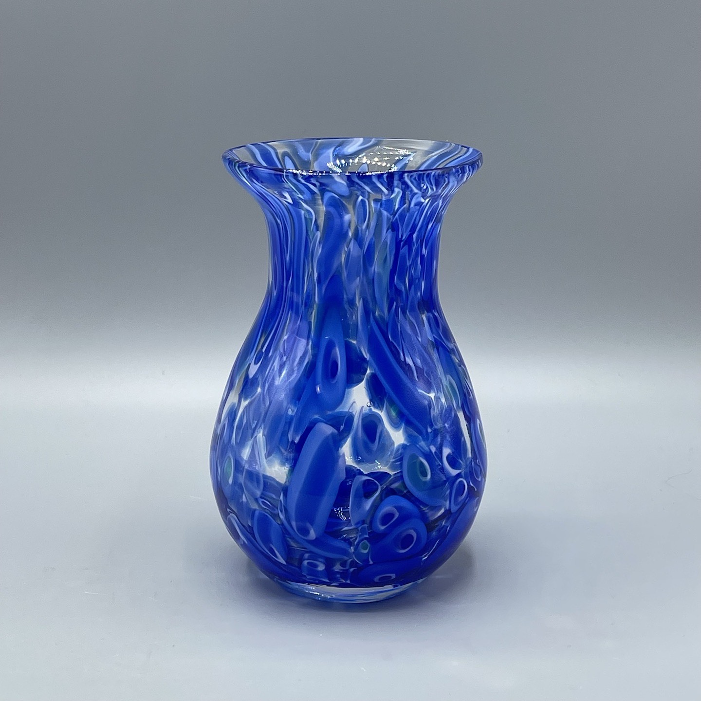 Blue Scramble Art Glass Vase