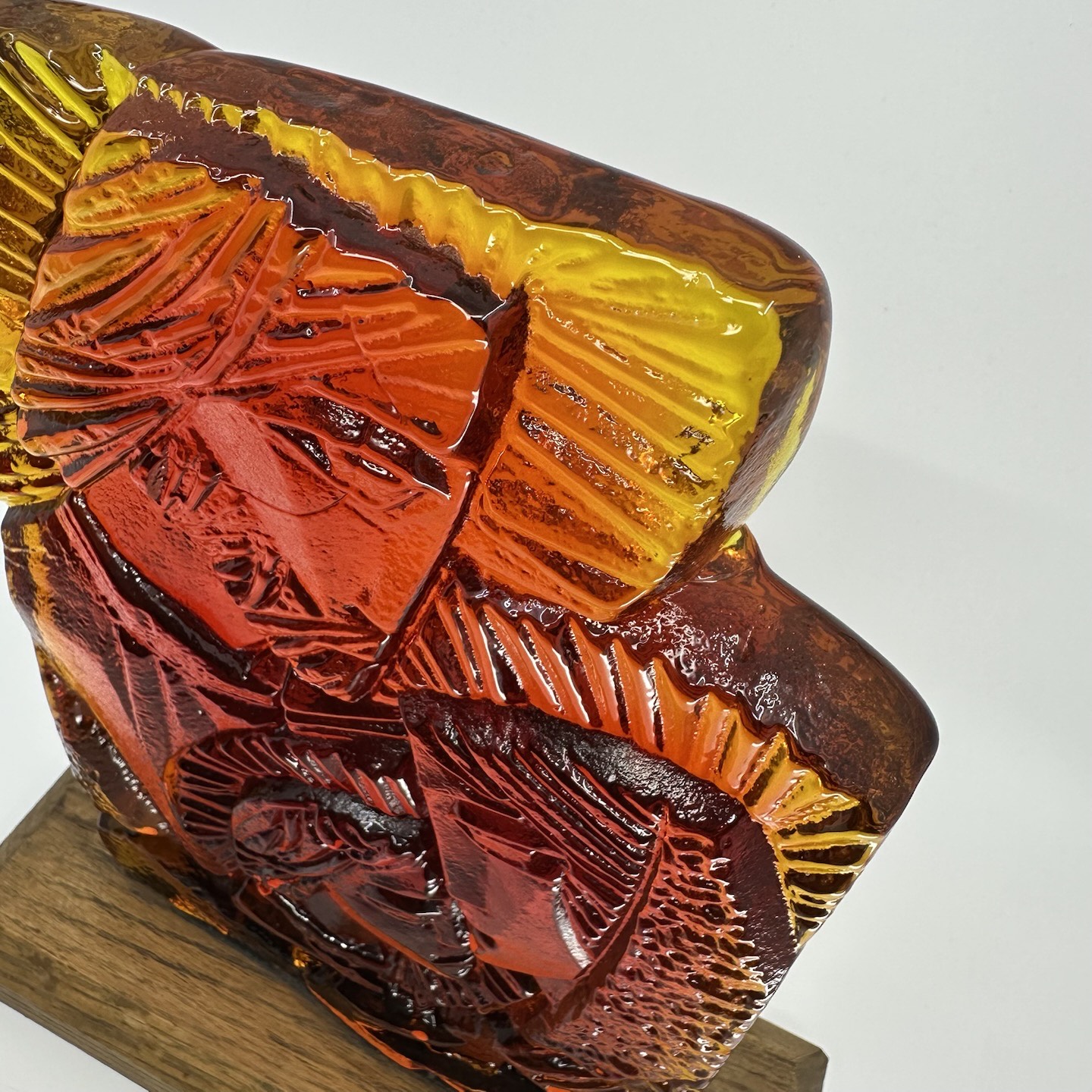 Vintage Blenko Amberina Art Glass Holy Family Nativity Plaque By Don ...