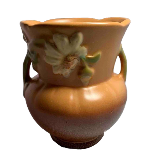 Antique Art Nouveau Weller Pottery Vase Daisy With Vines Double Handle G-5
