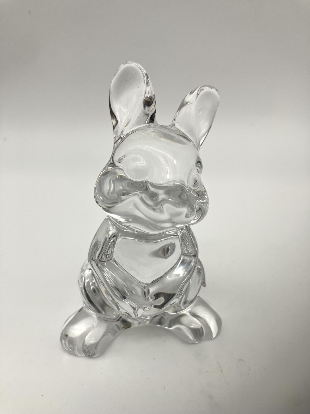 35 - Bohemian Czech Art Glass 24% Lead Crystal Rabbit Bunny Figurine 4”