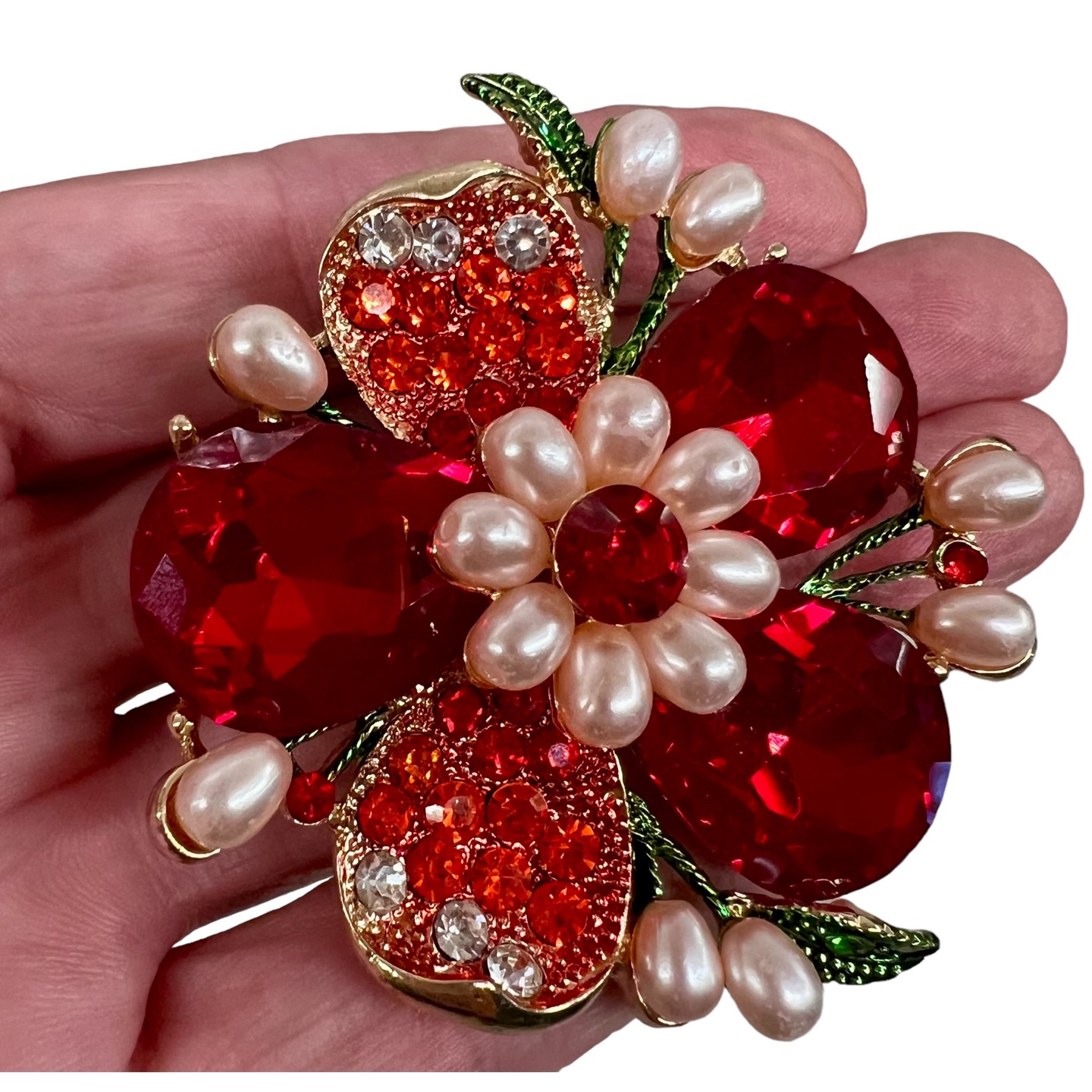 #8 - Jewel & Faux Pearl Rhinestones Stretch ring