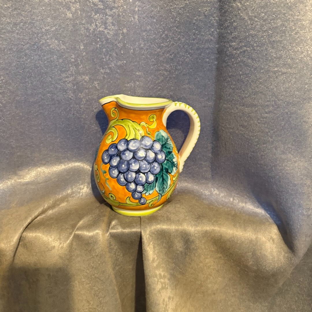 Hand-painted Pitcher from Dario Farrucci's "Villa Paradiso" collection