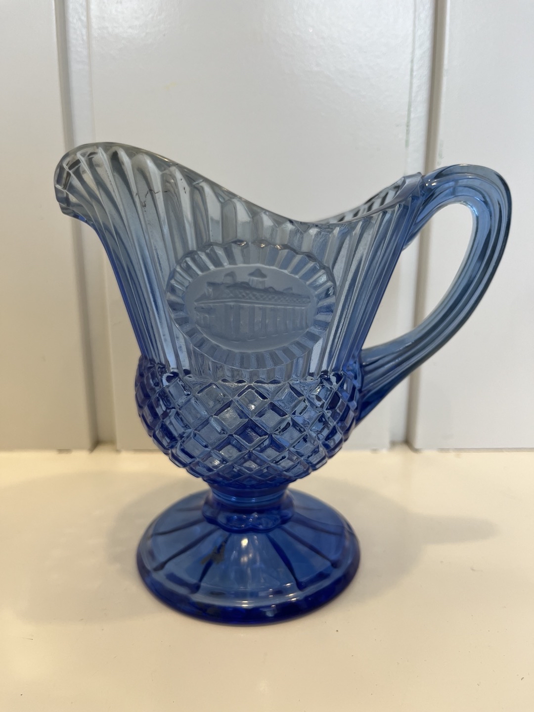 AVON Colbalt Blue Pitcher Creamer George Washington Mt Vernon 1976
