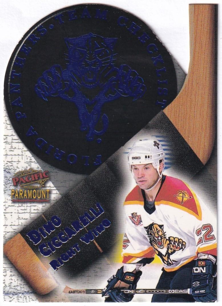 1998-99 Paramount Team Checklists Die-Cuts #11 Dino Ciccarelli Florida Panthers Hockey Card
