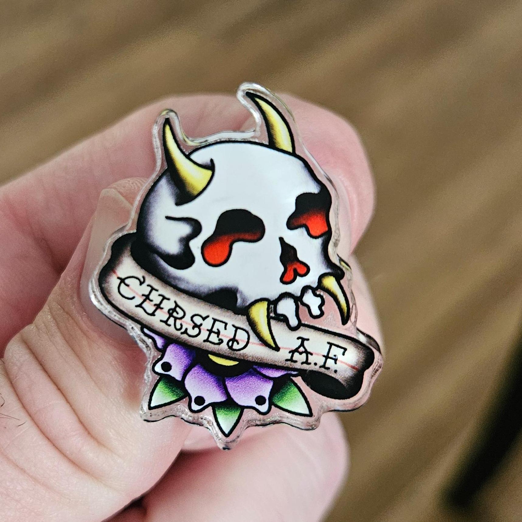 Cursed AF Acrylic Pin