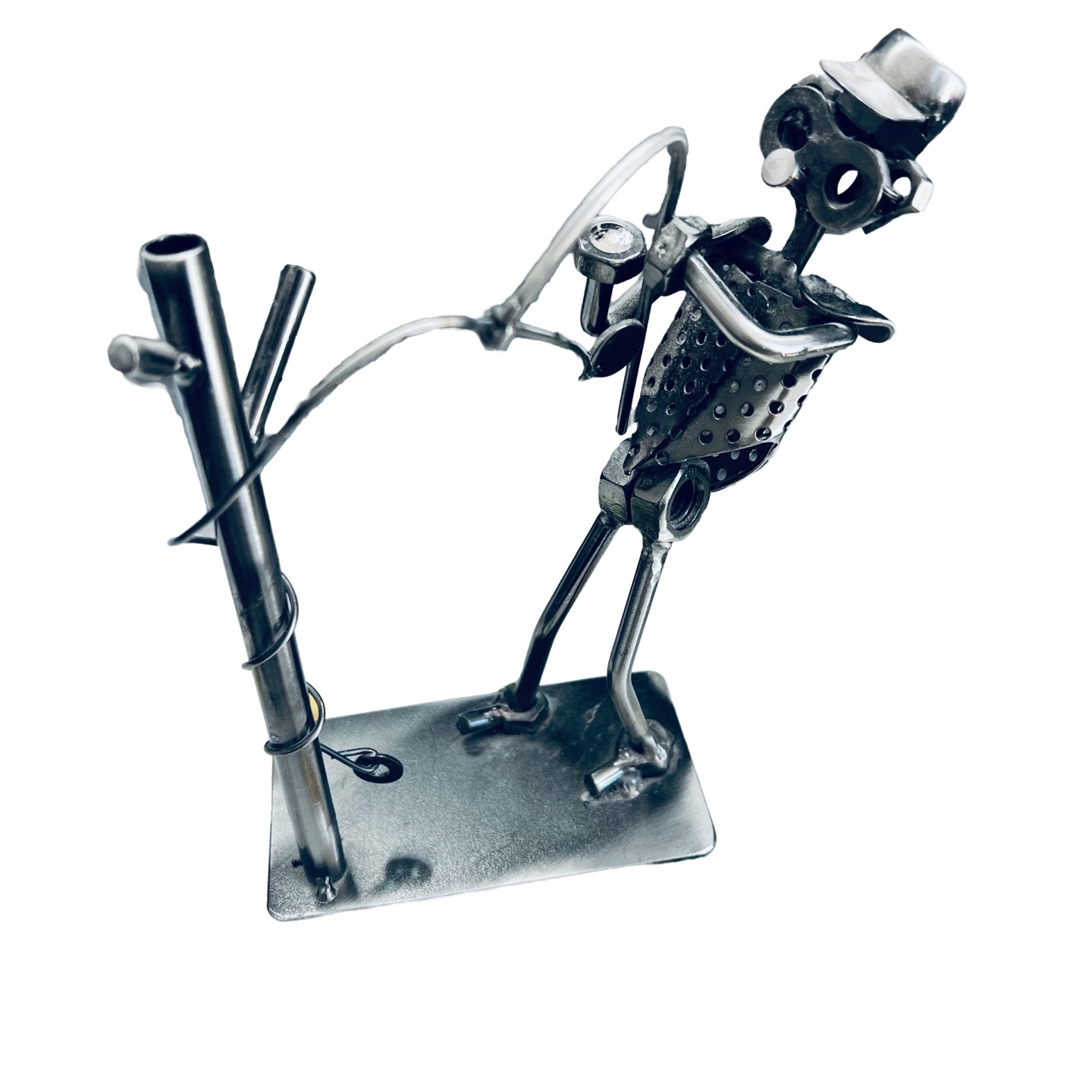 015 Vintage, Re-Purpose Metal Fisherman, Figuring