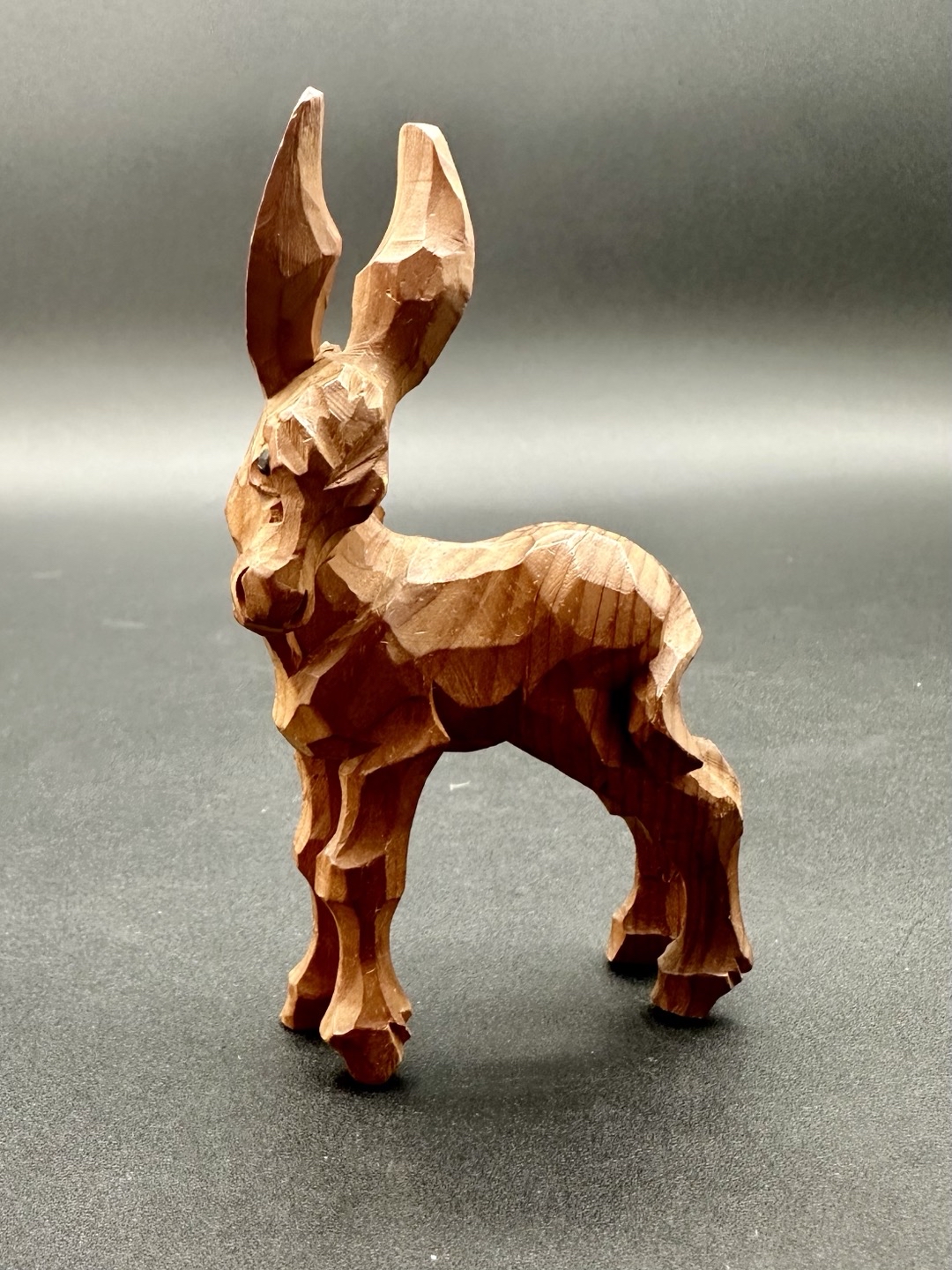 Hand Carved Wooden Donkey, 3.5”