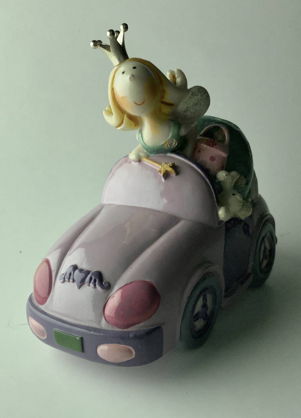 Crown Princess Fairy Car With Bunny Ceramic Bank