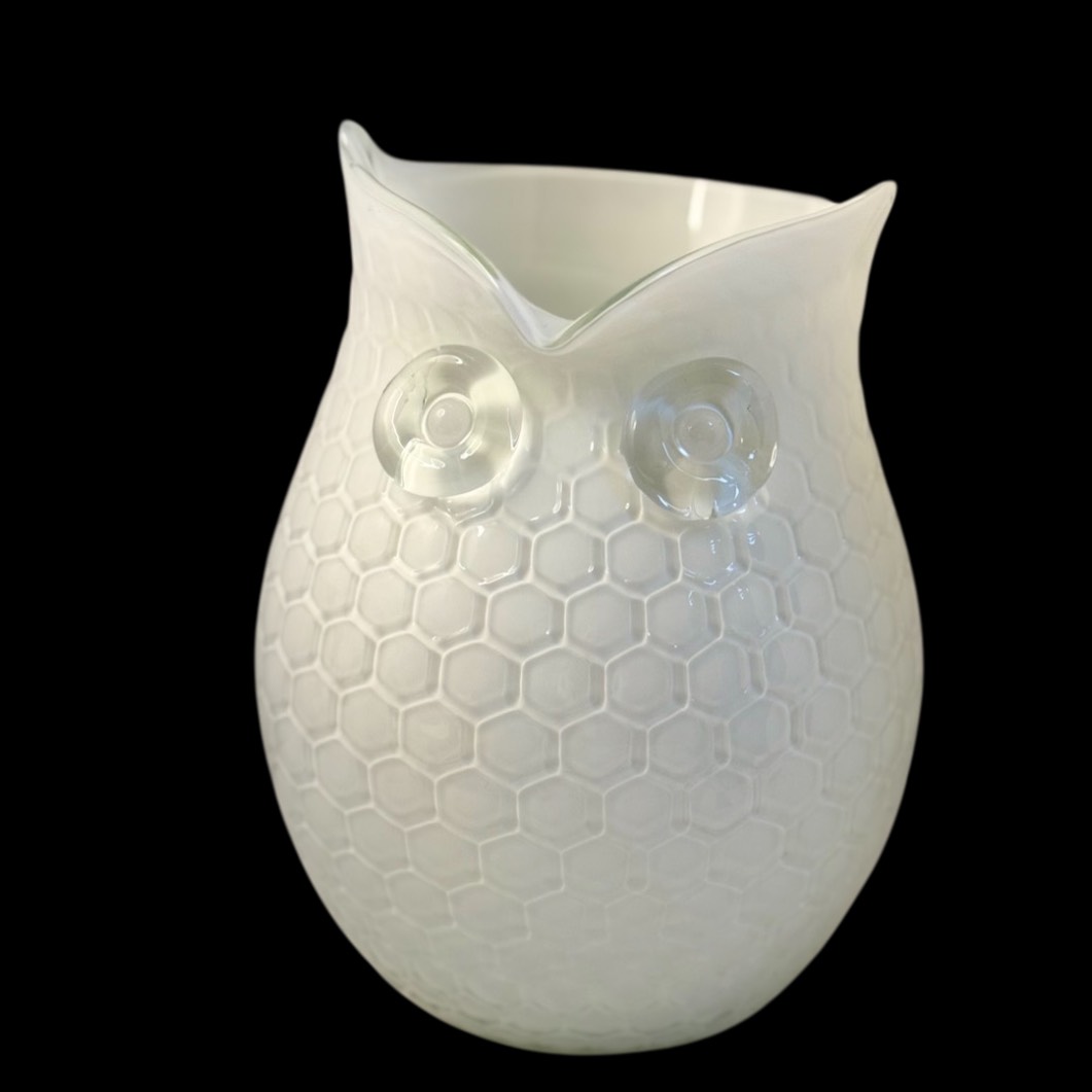 White Hobnail Owl Pitcher 8” Lenox