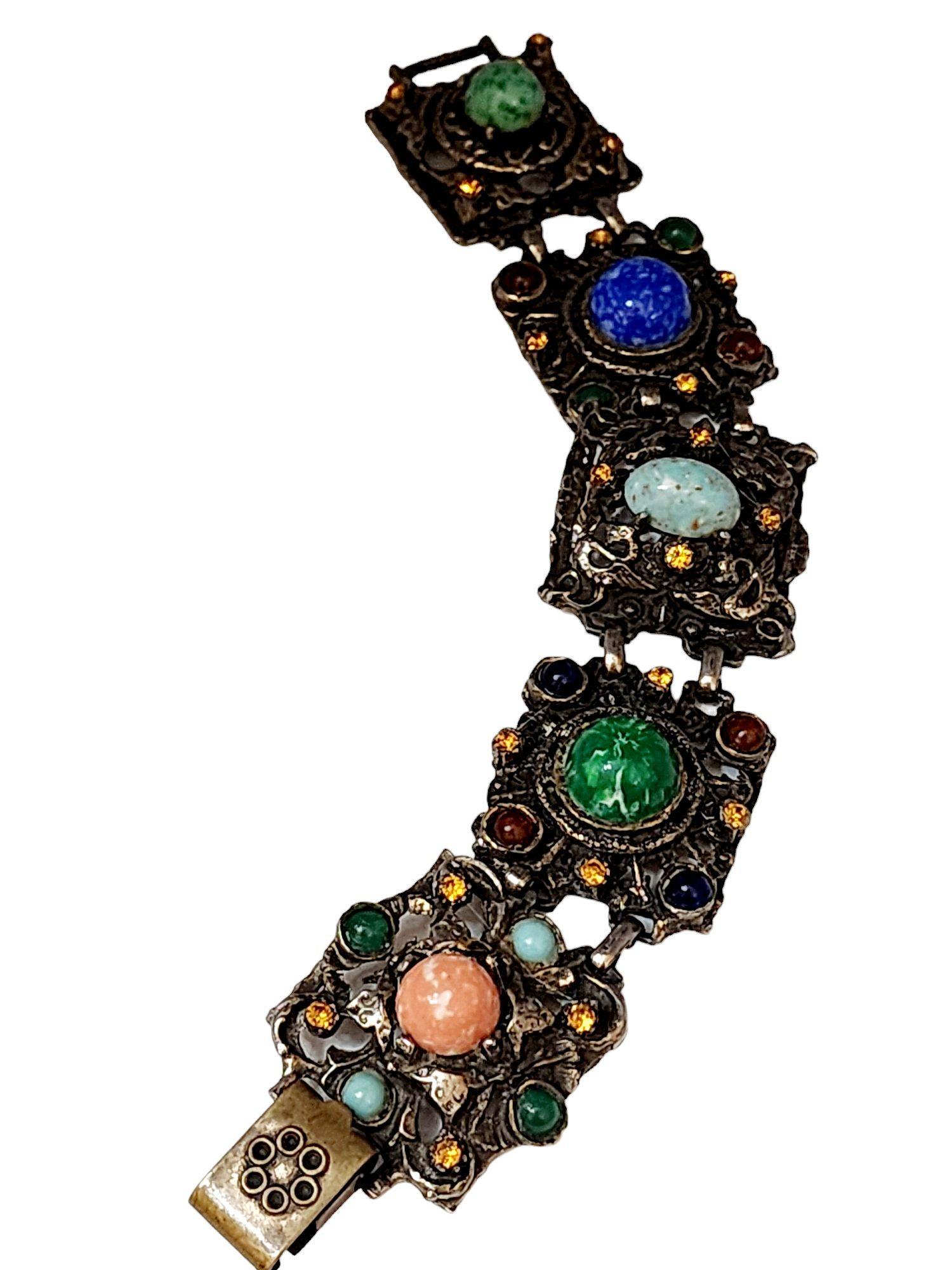 Vintage Selro Confirmed Heavy Elaborate Chunky Bracelet (A4352)