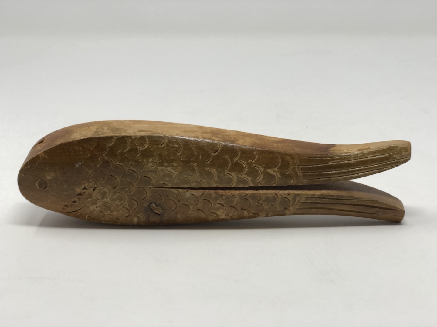 Hand Carved Wood Fish Nut Cracker