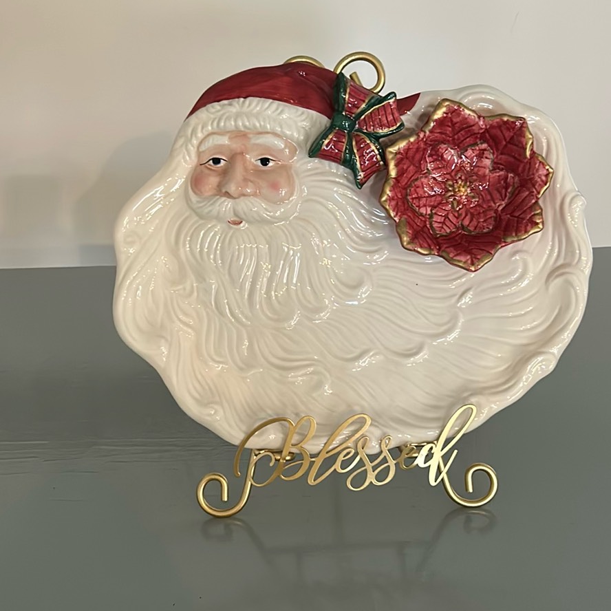 Vintage Santa Claus Chip/Dip Platter From World Bazaar. 14x11.5 In