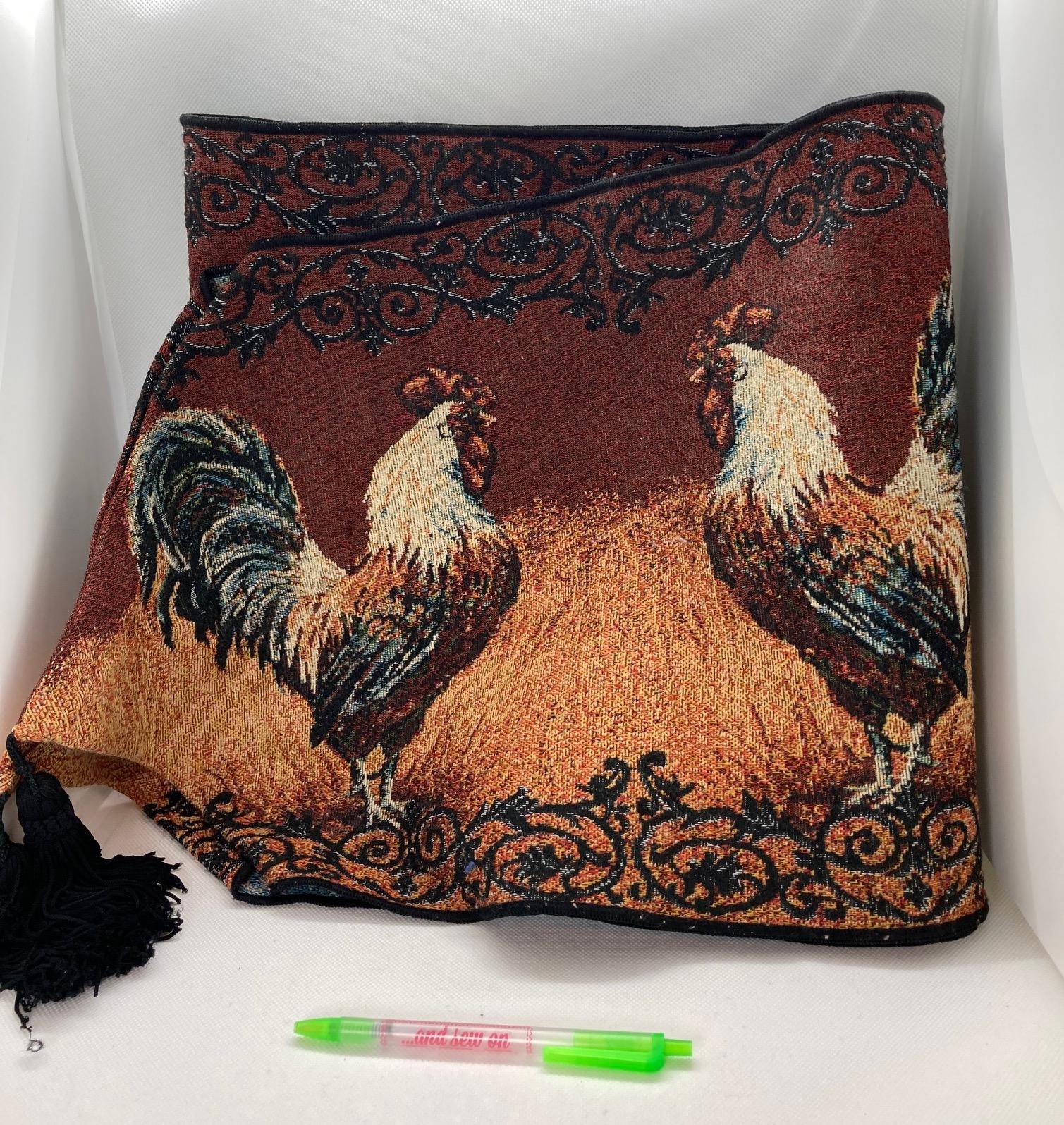 Long rooster cloth tapestry table runner
