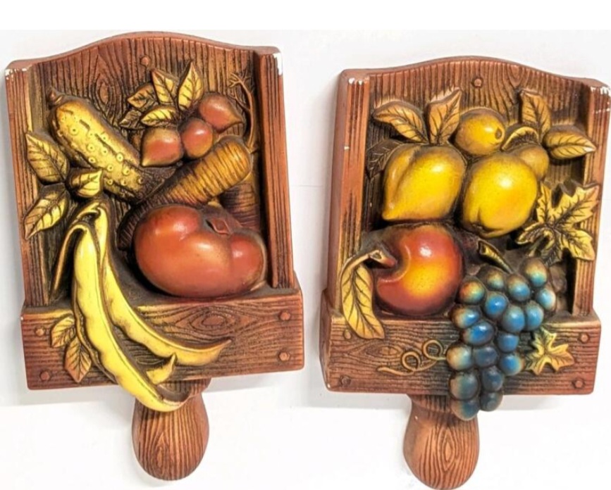 Vintage 1968 Miller Studio Chalkware Fruits and Vegetable Wall Art 8.5 ...