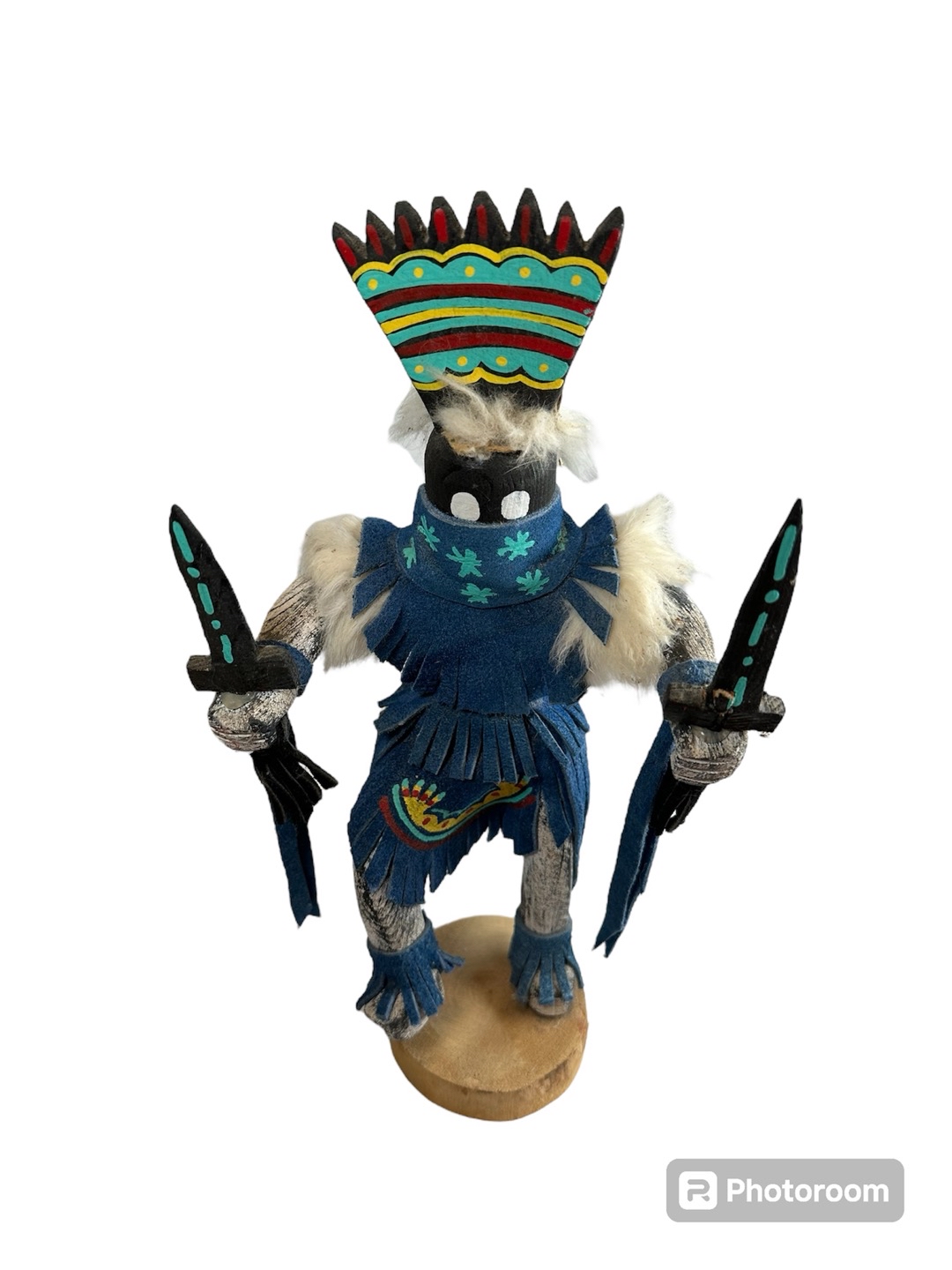 Handmade Hopi Kachina Doll Apache Crown Signed Naylor John Katsina Vintage