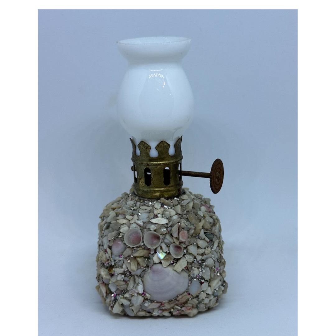 Vintage Shell Mosaic Oil Lamp
